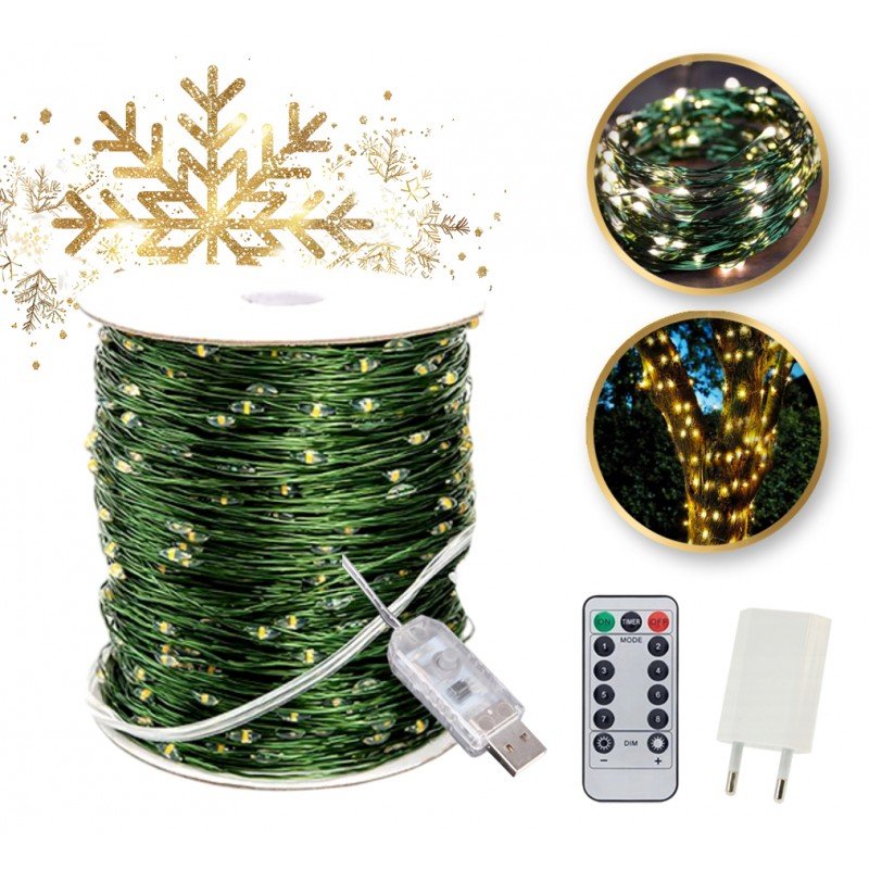 Zewnętrzne lampki choinkowe 1000 LED 100m barwa ciepła biała - Inna marka | Sklep EMPIK.COM