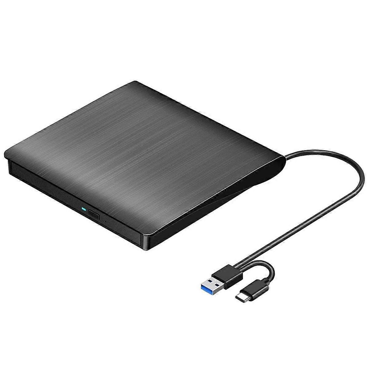 Zewnętrzny napęd CD DVD +/-RW, USB 3.0 i USB-C, przenośny odtwarzacz CD ...