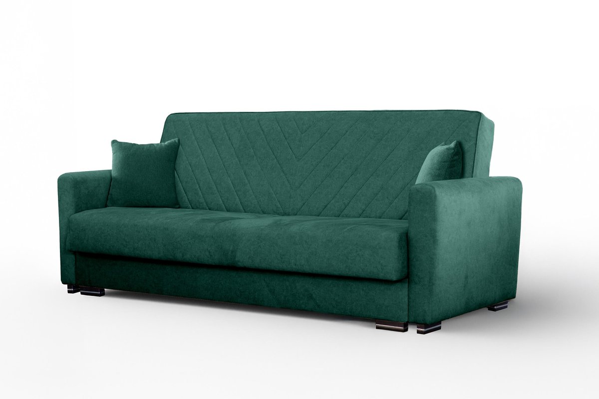 Zielona sofa VERA z funkcją spania i automatem wersalkowym do salonu ...