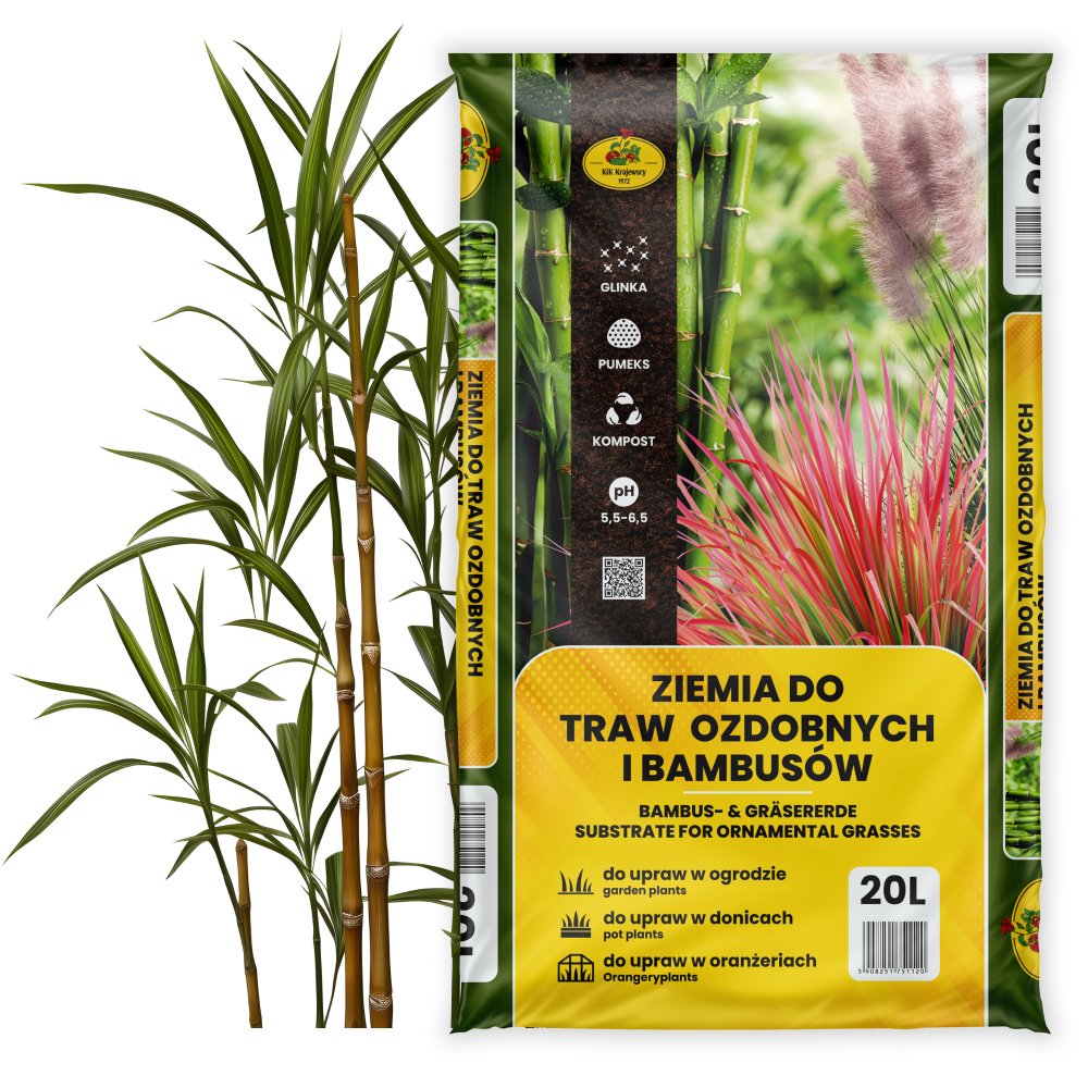 ZIEMIA DO TRAW OZDOBNYCH I BAMBUSÓW pampasowej +keramzyt+nawóz+kompost 20L - brak informacji ...