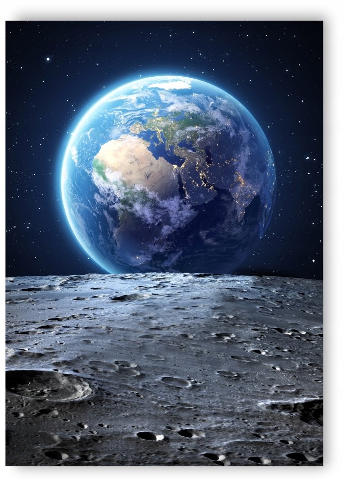 ZIEMIA KSIĘŻYC KOSMOS plakat 21x30 cm wydruk #214 - KMB PRESS | Sklep EMPIK.COM