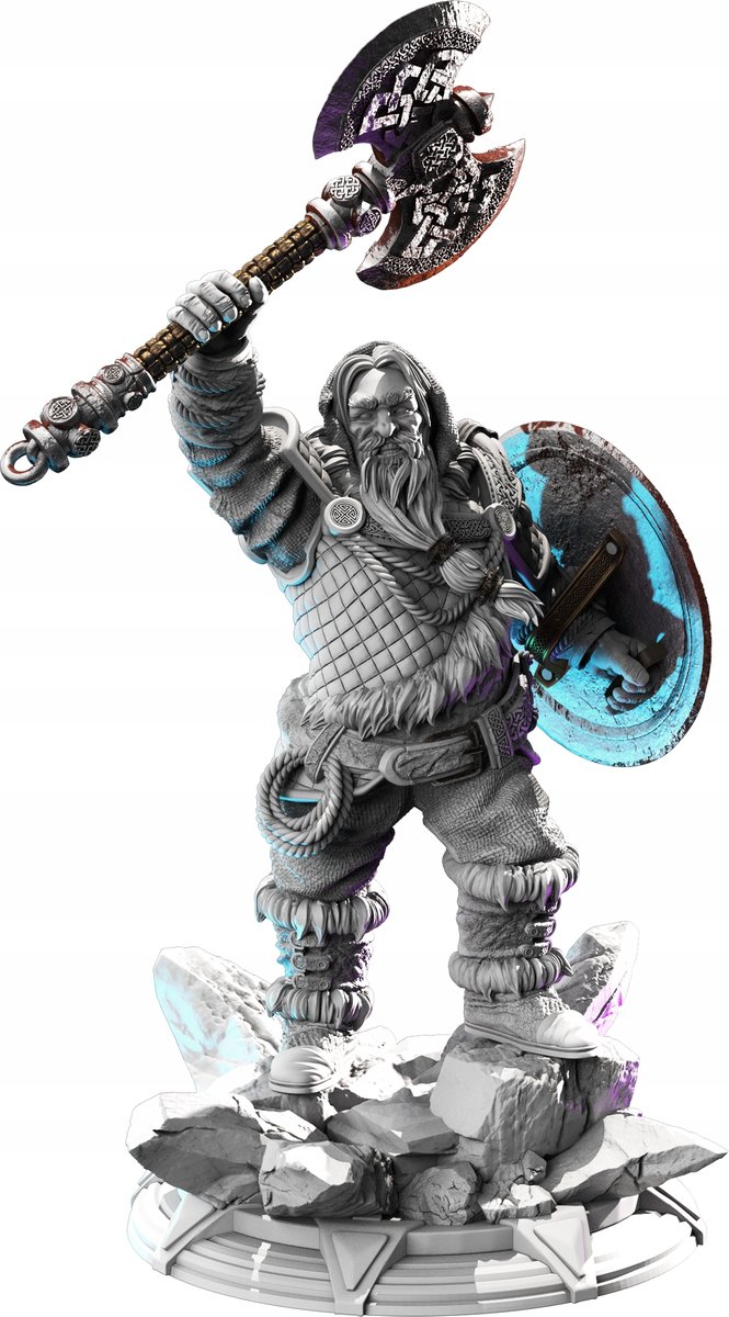 Ziln - Krasnolud Topór Dwarf Figurka 12k + Podstawa do DND D&D druk 3D ...