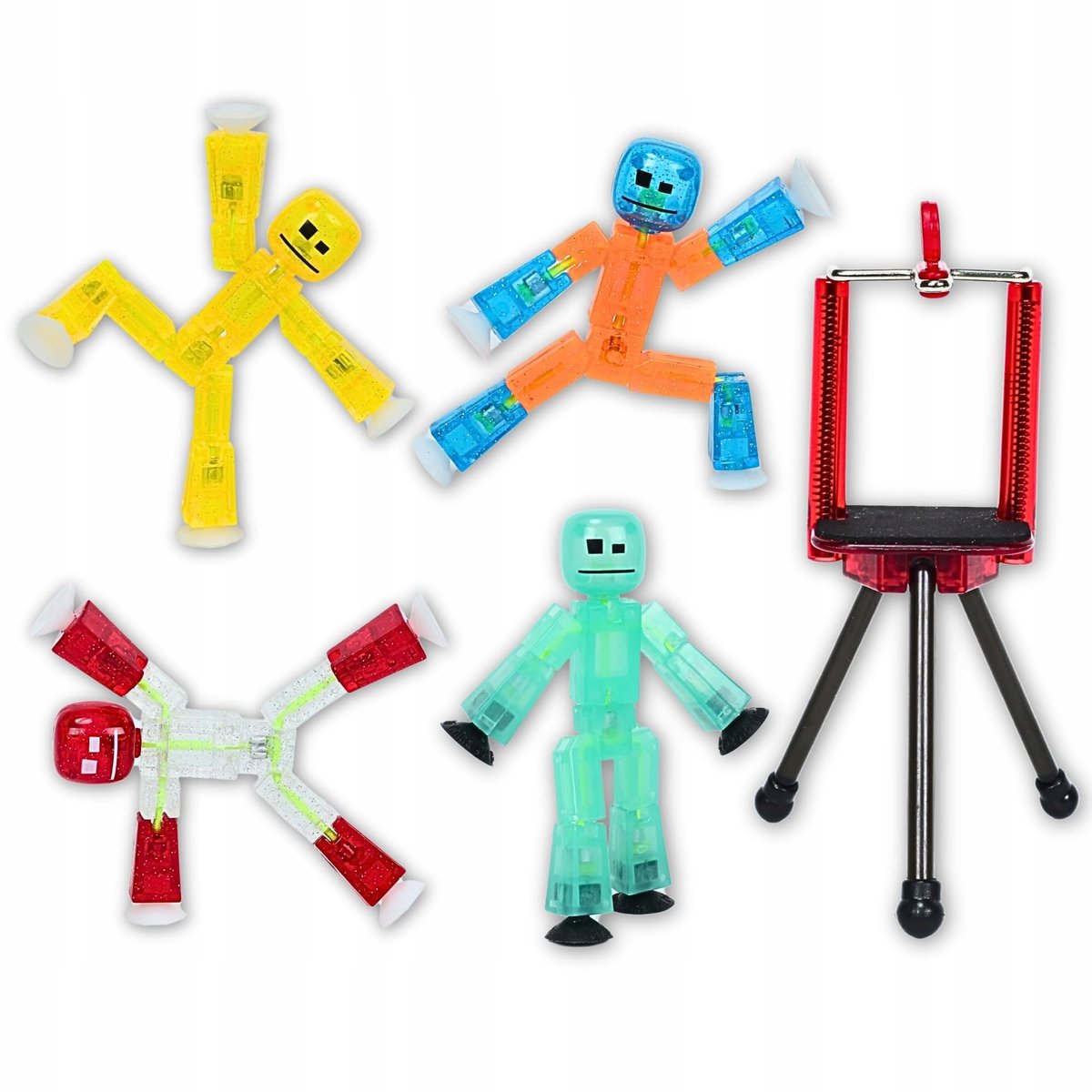 Zing Stikbot 4 Pack ze statywem, zestaw 4 kolekcjonerskich figurek ...