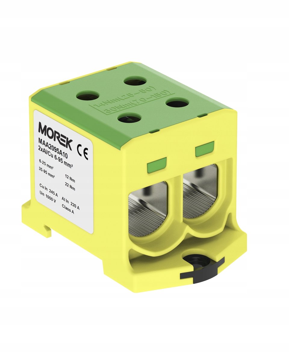 Złączka szynowa żółto-zielona 2x6-95mm MAA2095Y10 - MOREK | Sklep EMPIK.COM