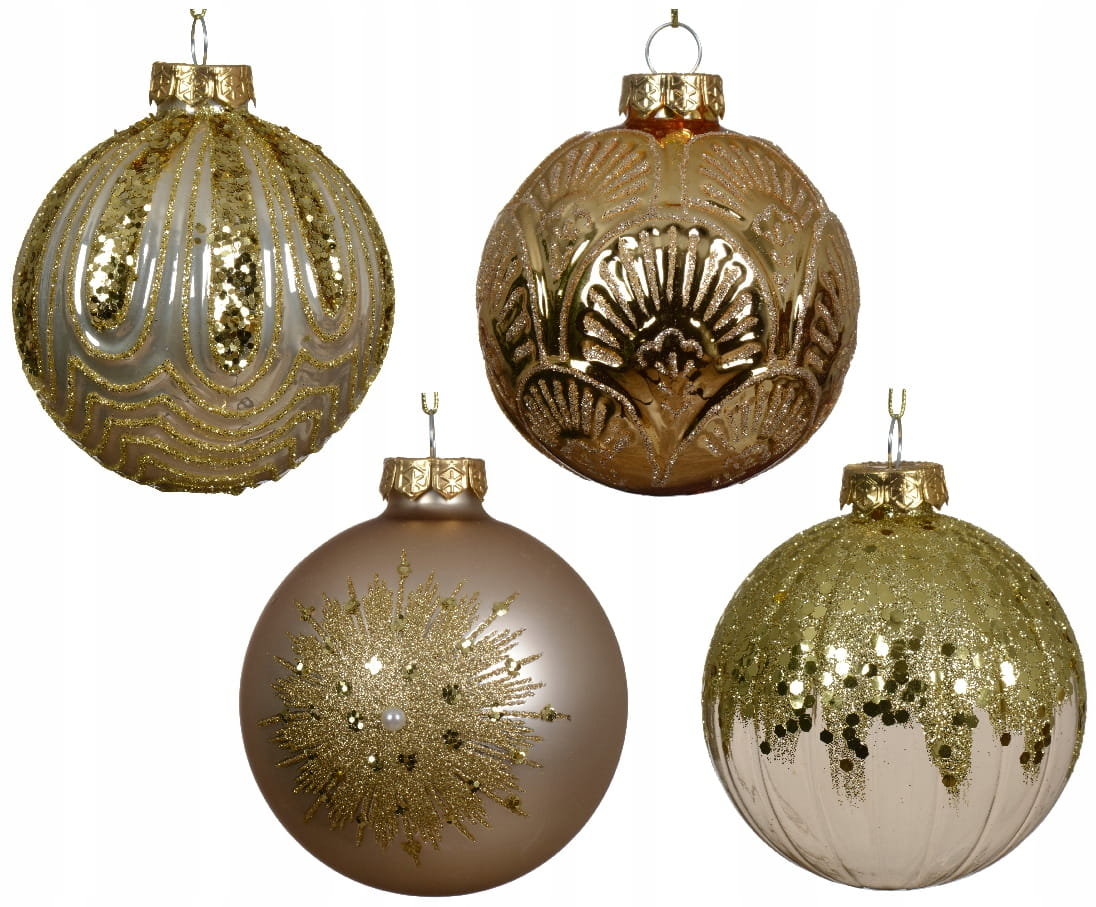 Złota bombka choinkowa szklana 8cm 1szt - Kaemingk | Sklep EMPIK.COM