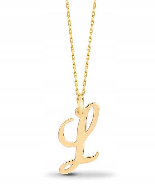 ZŁOTA KOMPLET ZAWIESZKA ŁAŃCUSZEK LITERKA L 333 - Goldmark | Moda Sklep ...