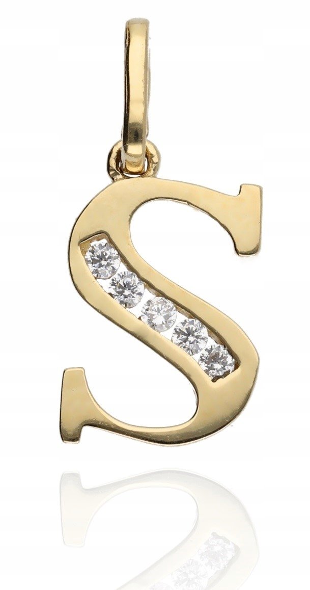 ZŁOTA ZAWIESZKA LITERKA wisiorek z literą S litera S złoto 585 - Inna marka | Moda Sklep EMPIK.COM