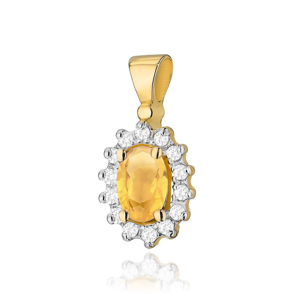 Złota zawieszka / wisiorek Cytryn 0,60ct żółte złoto pr. 585 - Jubiler ...