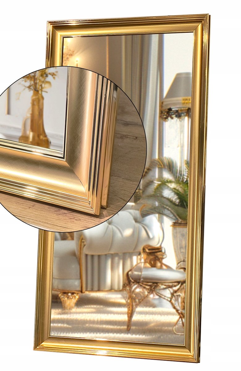 Złote lustro łazienkowe STYLOWA ZŁOTA rama 100x100 odporne na wilgoć u7 ...