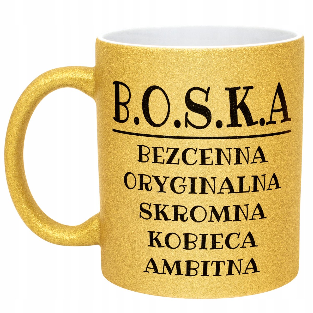 Złoty Kubek Brokatowy B.O.S.K.A Dla Kobiety Śmieszny Zabawny Prezent - Bullz | Sklep EMPIK.COM