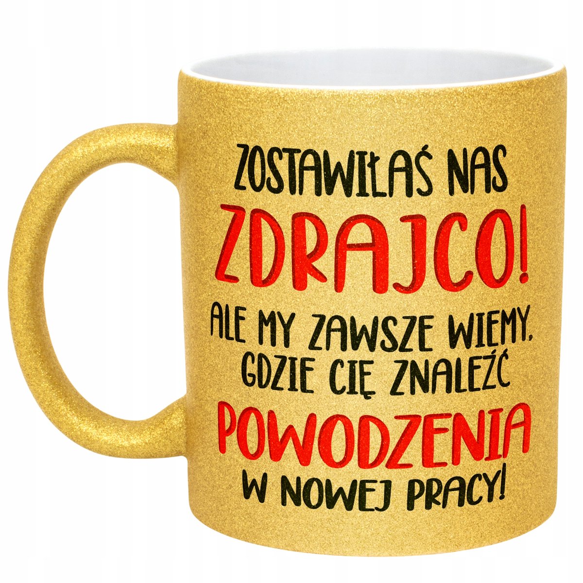 Złoty kubek brokatowy Na Pożegnanie Odejście z Pracy Dla Koleżanki Prezent - Bullz | Sklep EMPIK.COM