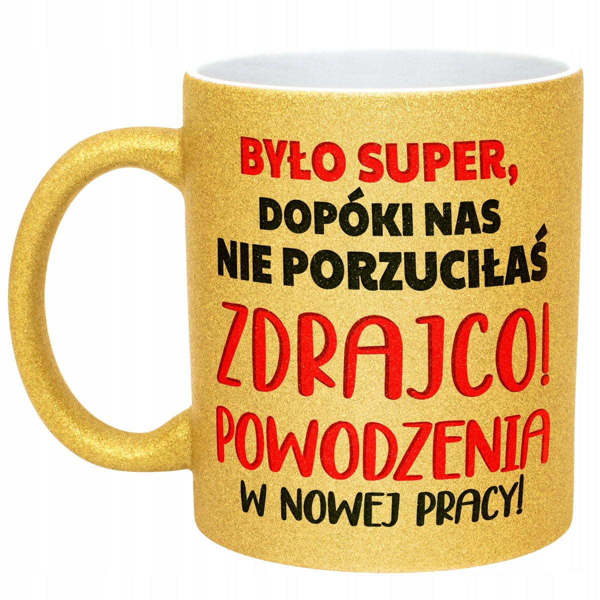 Złoty kubek brokatowy Na Pożegnanie Odejście z Pracy Dla Koleżanki Prezent - Bullz | Sklep EMPIK.COM
