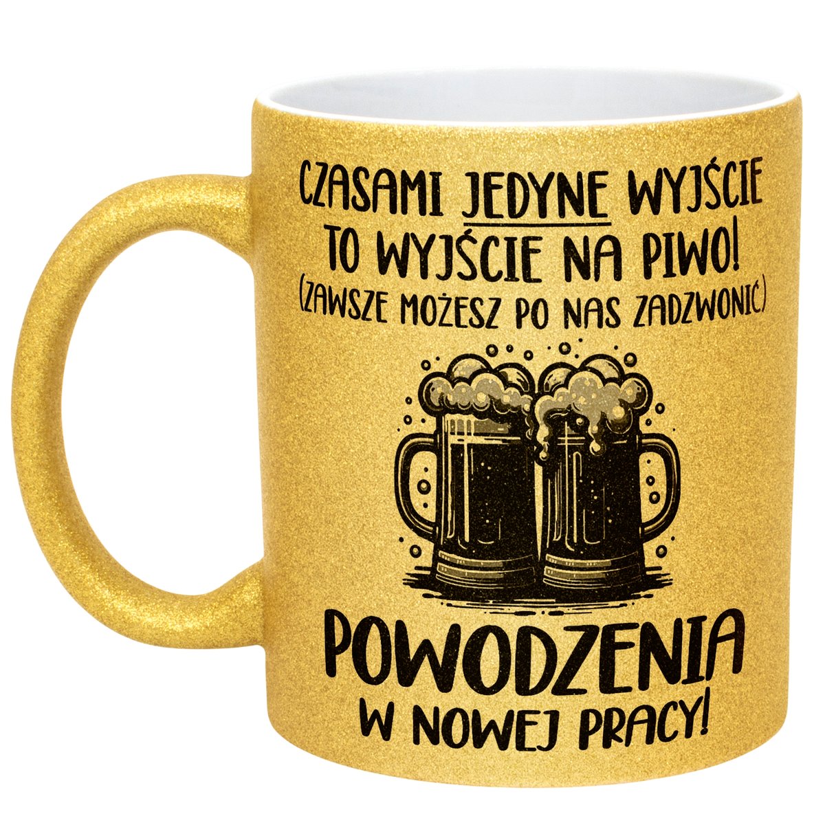 Złoty kubek brokatowy Na Pożegnanie Odejście z Pracy Zabawny Prezent - Bullz | Sklep EMPIK.COM
