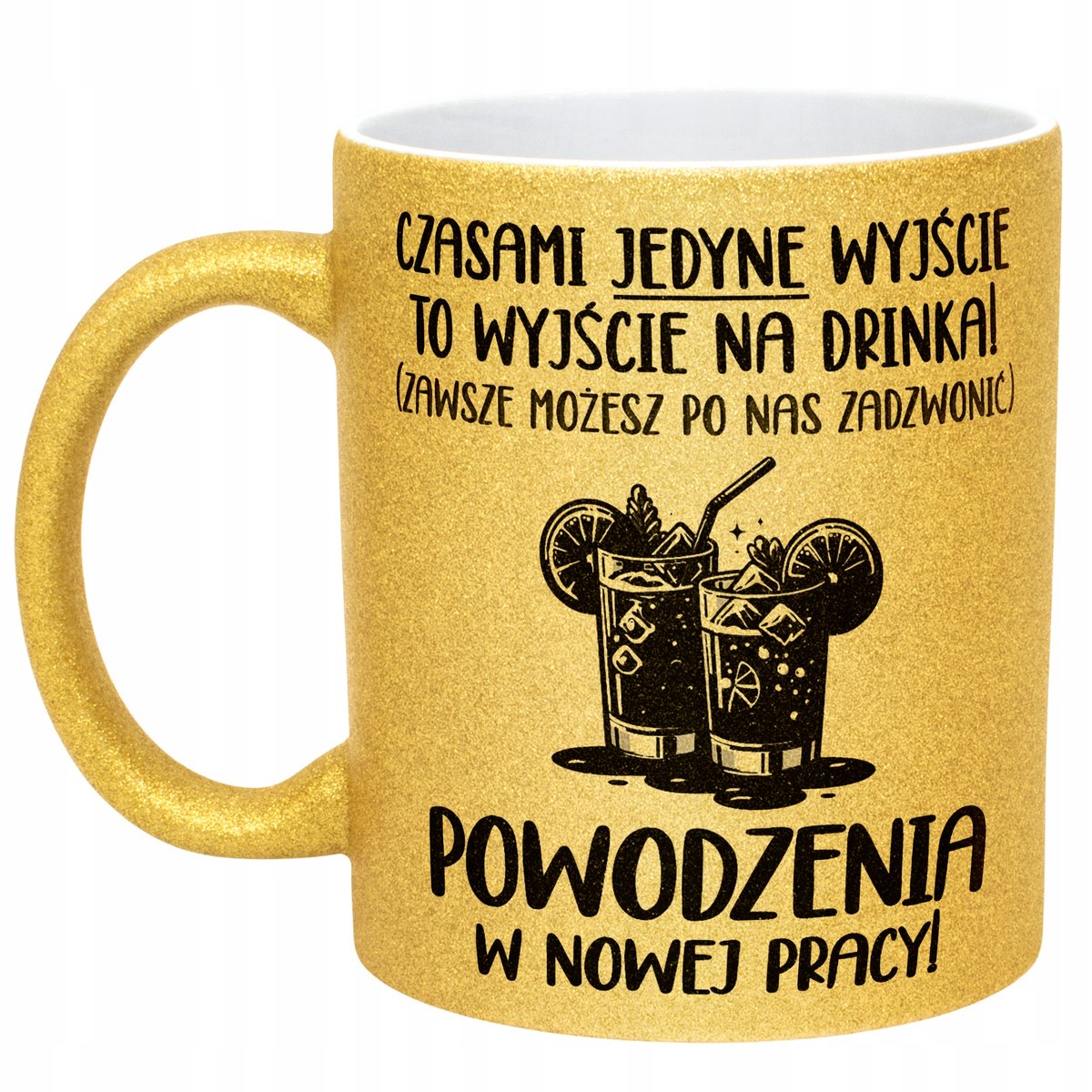 Złoty kubek brokatowy Na Pożegnanie Odejście z Pracy Zabawny Prezent - Bullz | Sklep EMPIK.COM