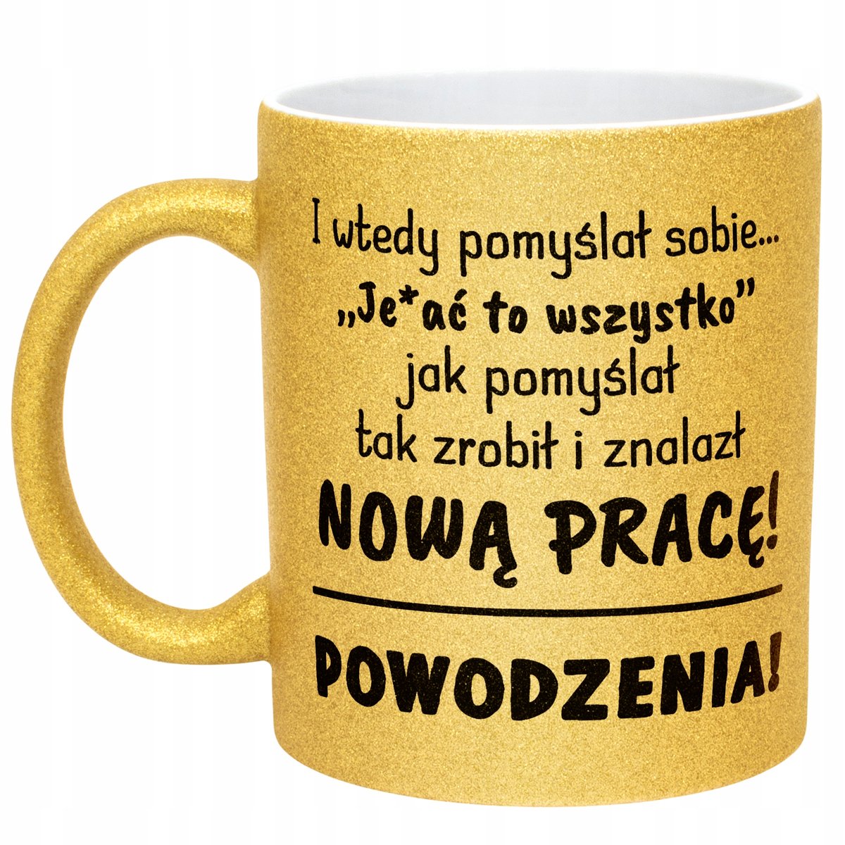 Złoty kubek brokatowy Na Pożegnanie Odejście z Pracy Zabawny Prezent - Bullz | Sklep EMPIK.COM