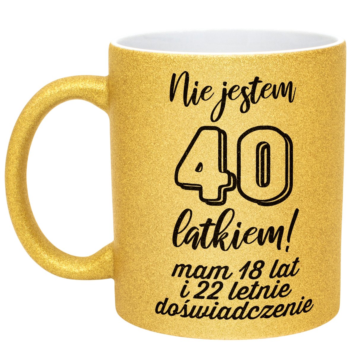 Złoty kubek brokatowy Nie Jestem 40 latkiem Prezent Dla Mężczyzny - Bullz | Sklep EMPIK.COM