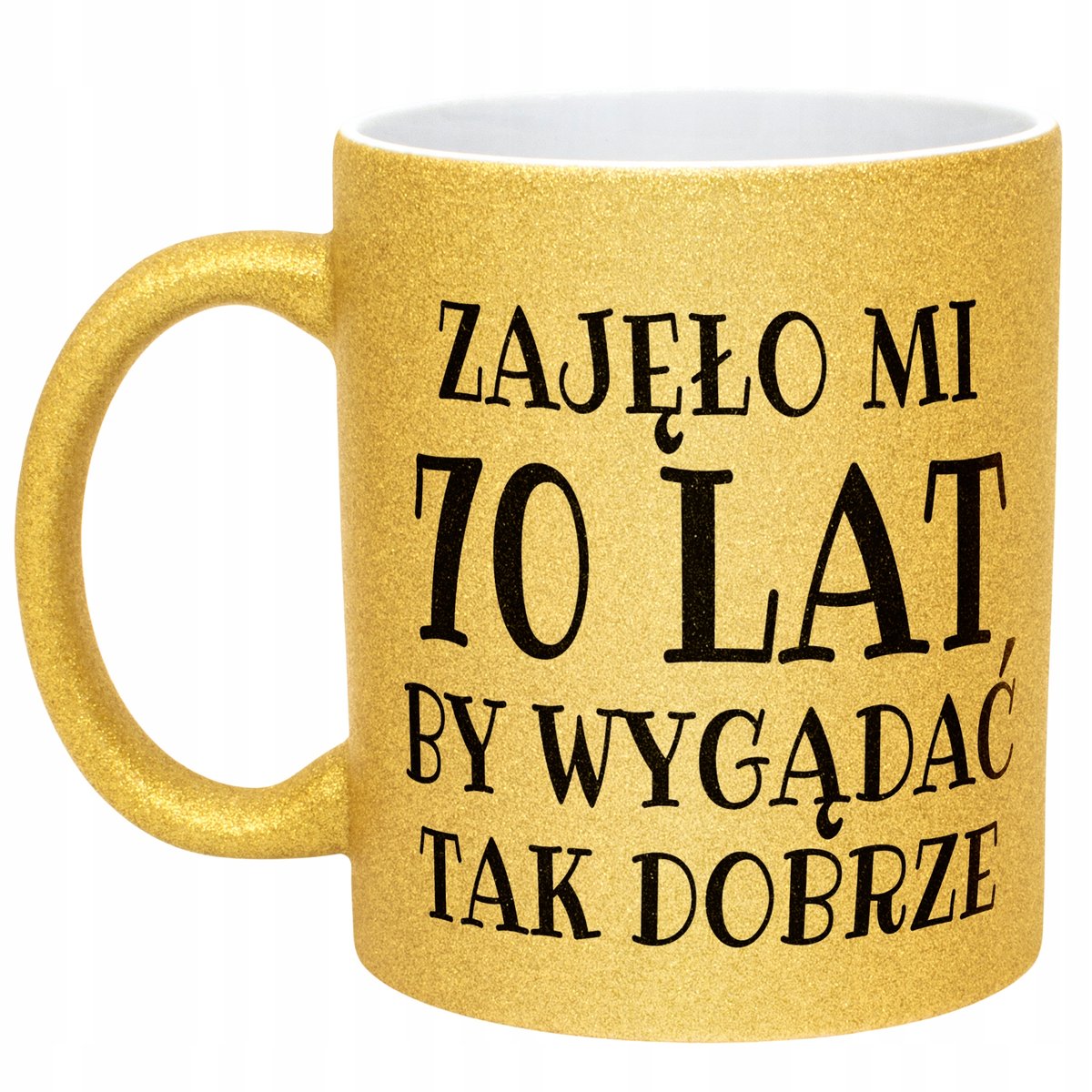 Złoty kubek brokatowy Zajęło Mi 70 Lat Na Urodziny Prezent Upominek - Bullz | Sklep EMPIK.COM