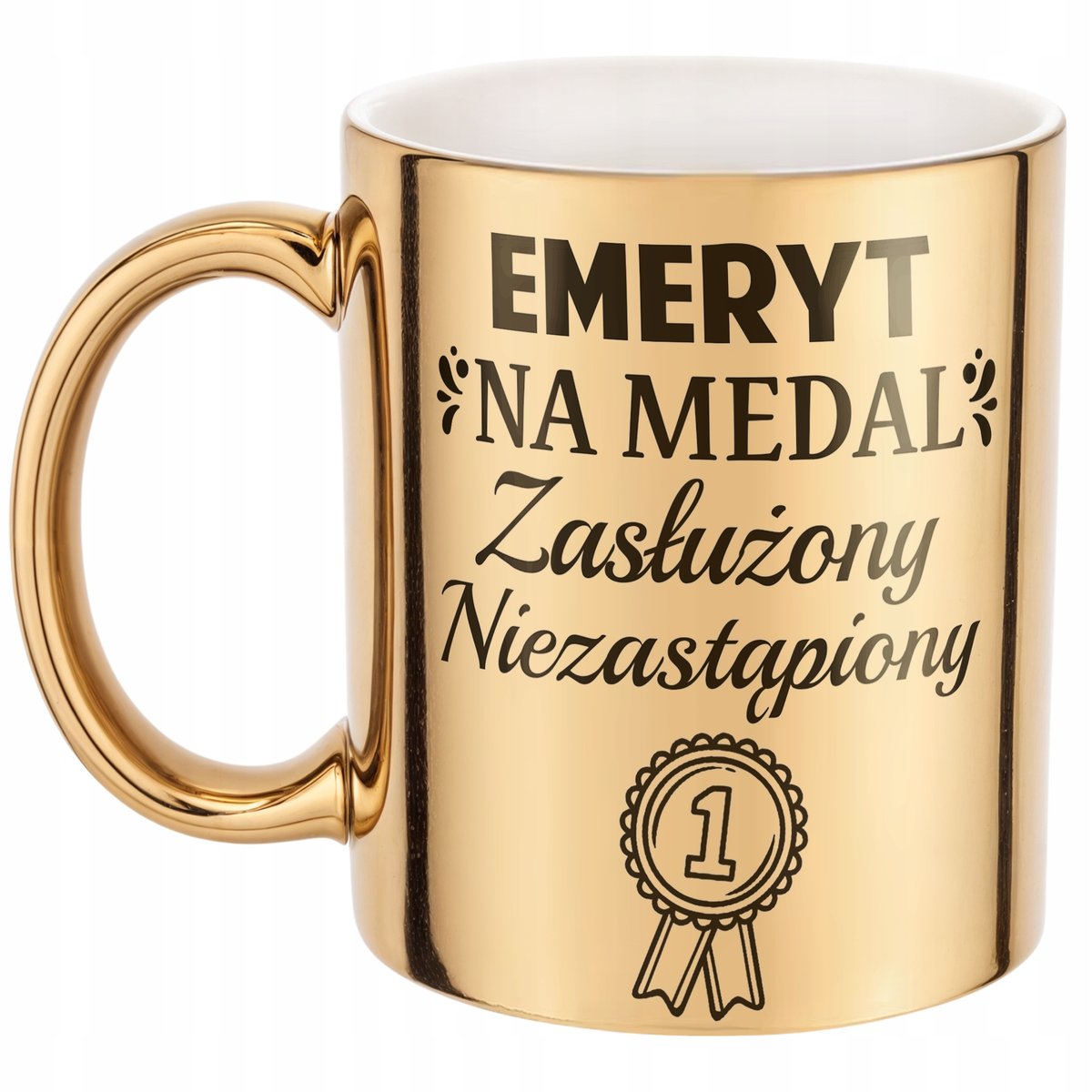 Złoty Kubek ceramiczny z okazji Emerytury Dla Emeryta Prezent Upominek - Bullz | Sklep EMPIK.COM