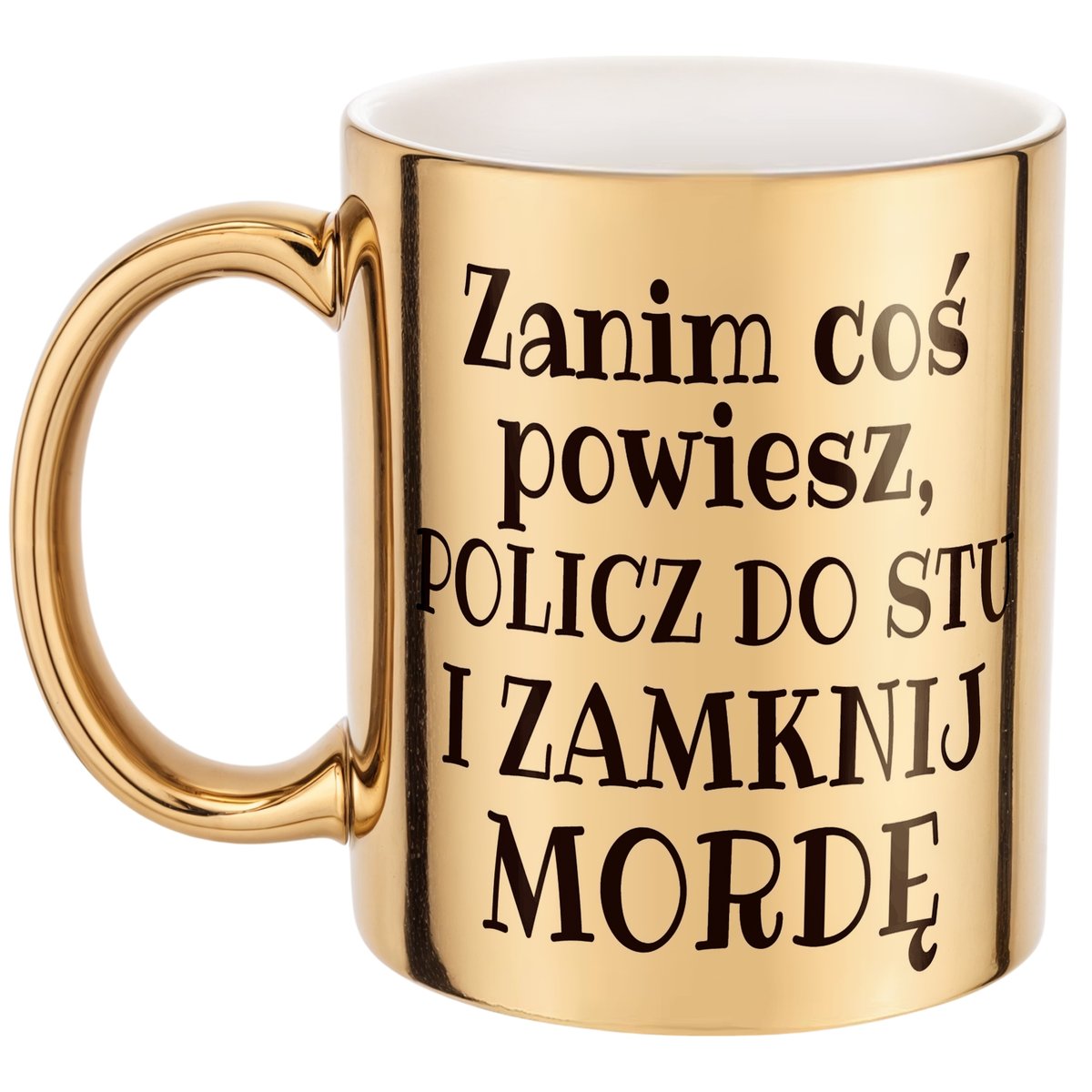 Złoty Kubek Zanim Coś Powiesz Śmieszny Zabawny Prezent - Bullz | Sklep EMPIK.COM