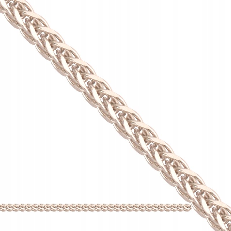 ZŁOTY Łańcuszek Lisi Ogon 585 60 cm 3.00 g Rodium - Rodium | Moda Sklep ...