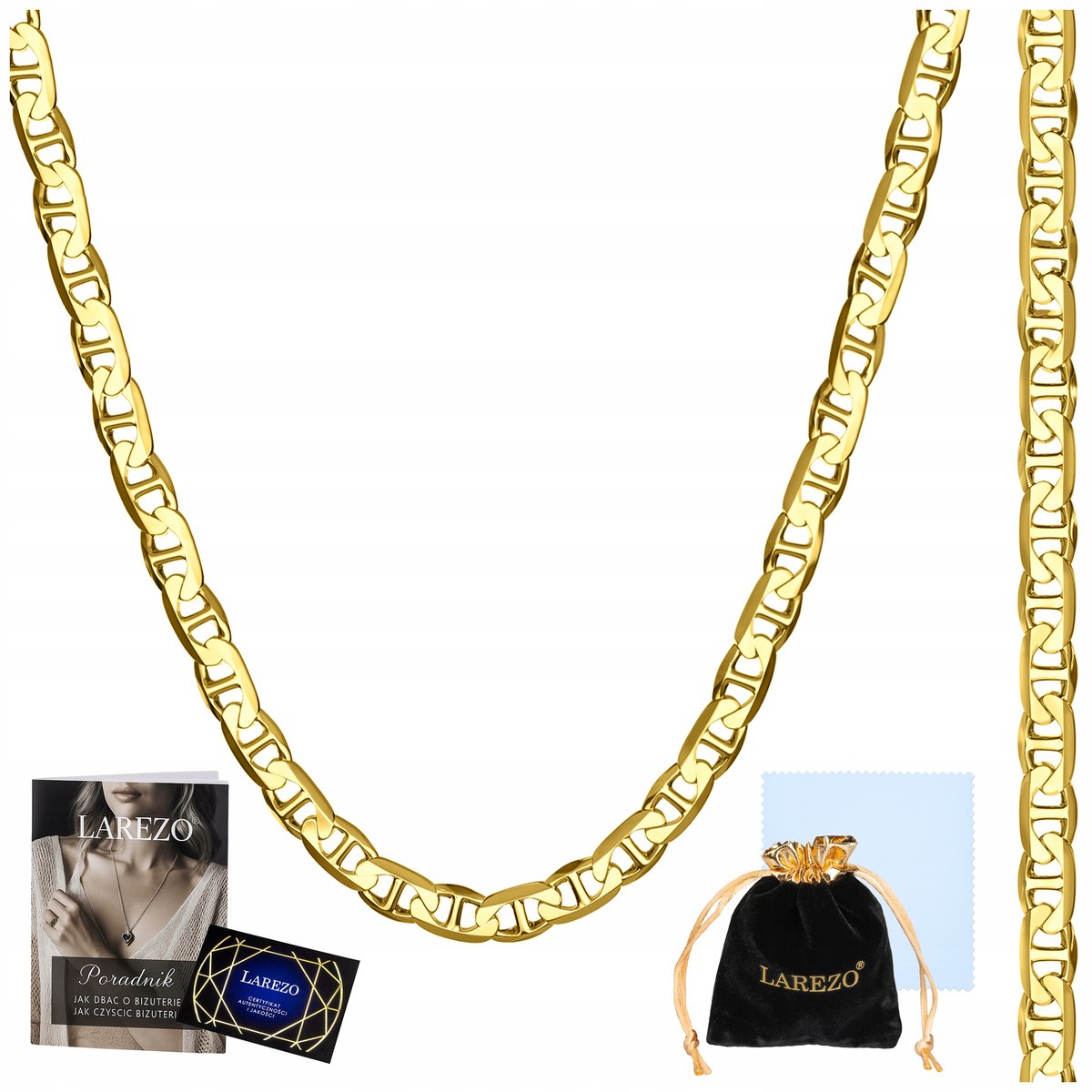 Złoty Łańcuszek Męski Gucci Marina 60 cm Żyletka Pełny Mocny Łańcuch 3,1mm - LAREZO | Moda Sklep ...