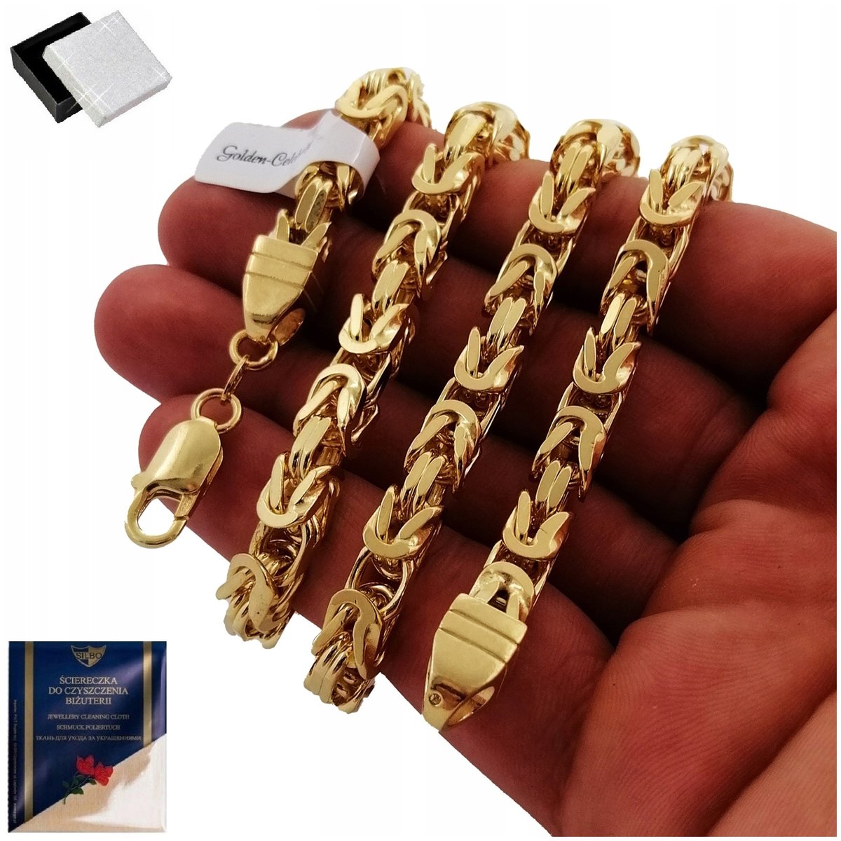 Złoty Łańcuszek Splot Królewski 925+585 55Cm/6Mm - Golden Celebrity ...