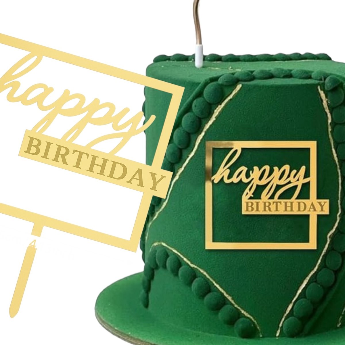 Złoty toper Happy Birthday - Vivaparty | Przyjęcia i okazje w Sklepie ...