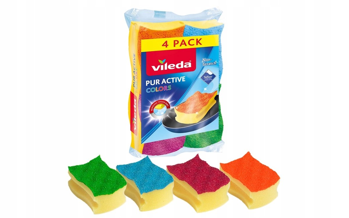 Zmywak Vileda Pur Active Colors 4szt. różne kolory - Vileda | Sklep ...