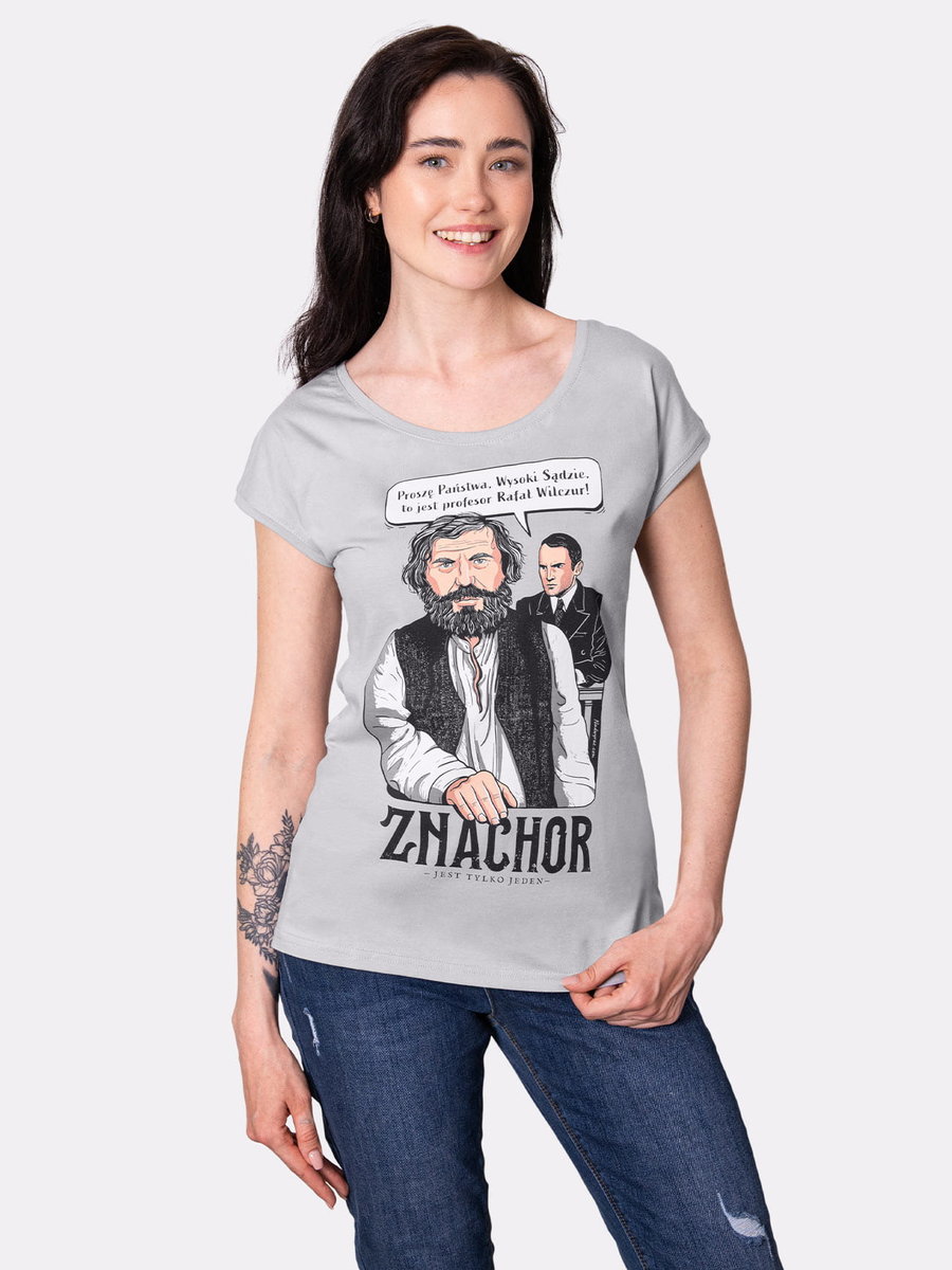 ZNACHOR / PROFESOR RAFAŁ WILCZUR / koszulka damska / szara - Nadwyraz ...