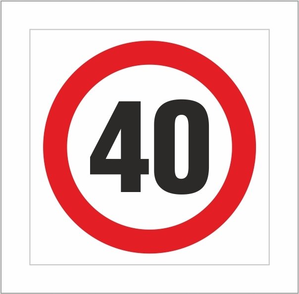 Znak drogowy OGRANICZENIE PRĘDKOŚCI DO 40 km/h, grube PCV3, format ...