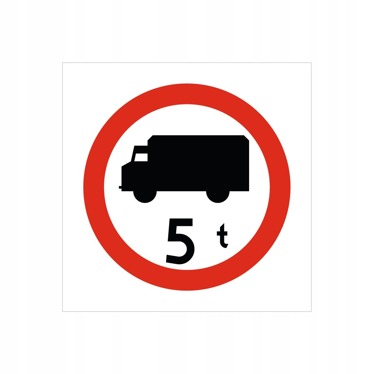 Znak drogowy Zakaz wjazdu samochodów ciężarowych,grube PCV5, format ...