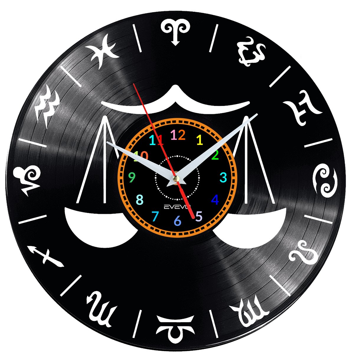 Znak Zodiaku Waga – Zegar Ścienny z Płyty Winylowej – Astrologia ...