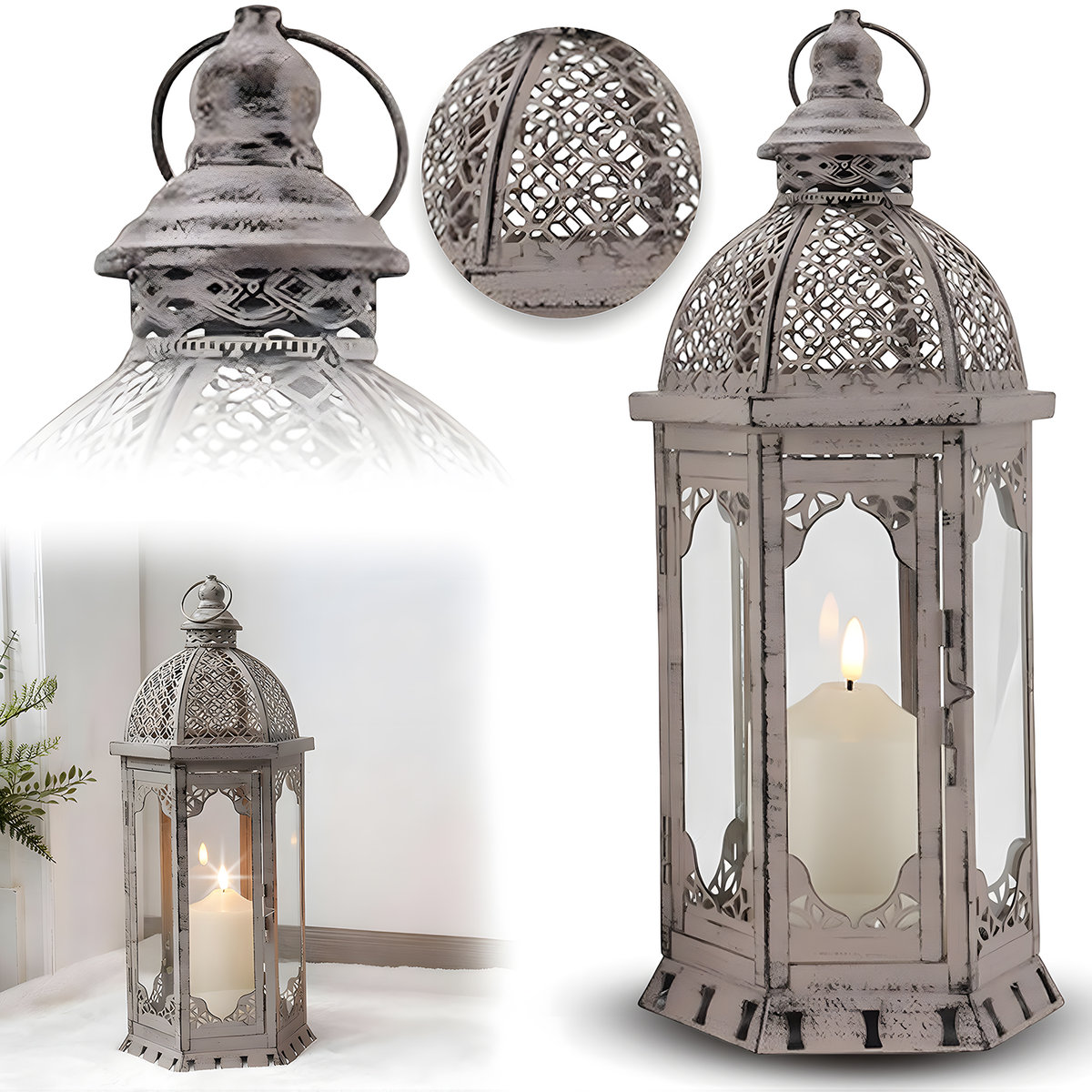 Znicz LED duży 38cm Lampion Heckermann 99431 Latarnia na baterie ...