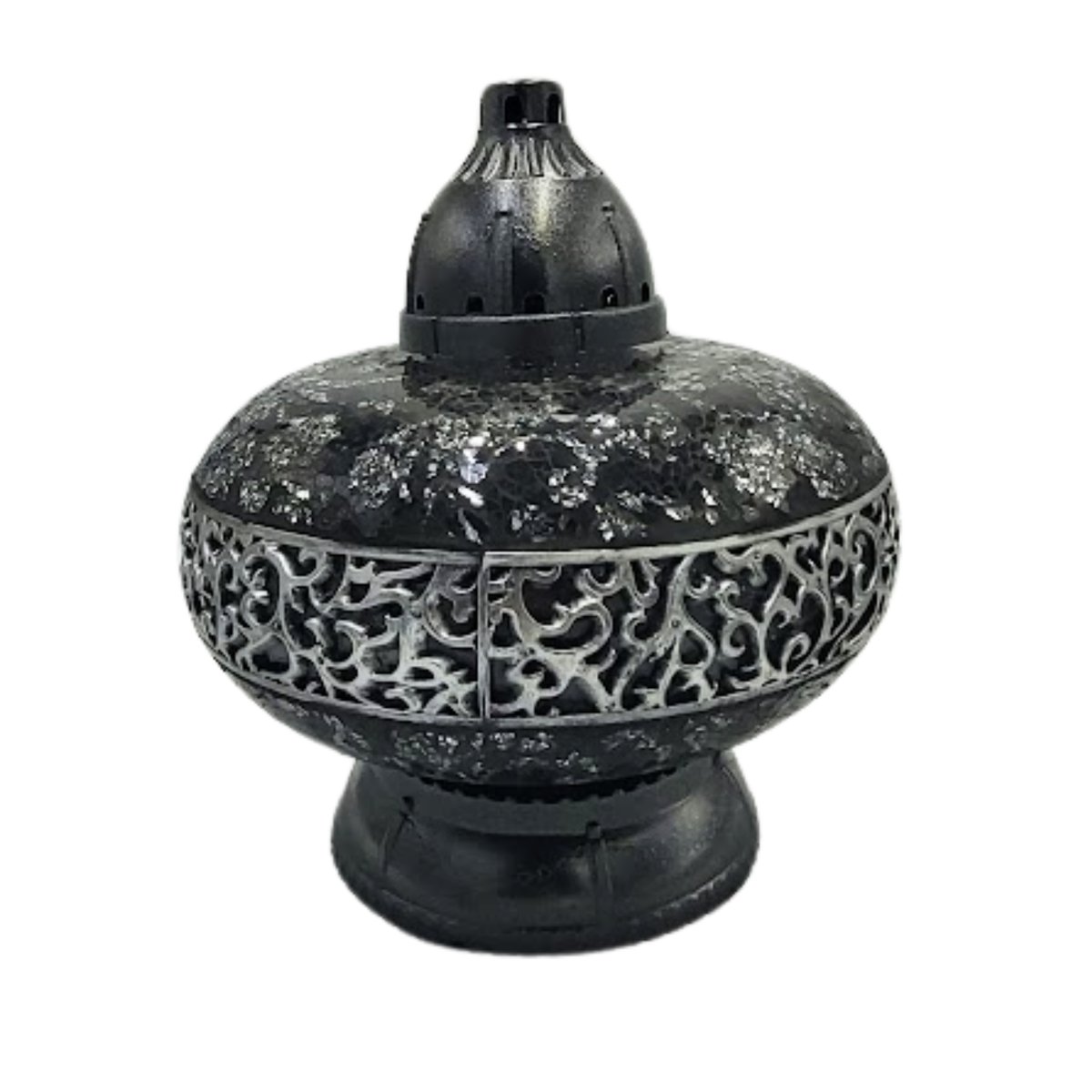 Znicz na Grób Duży Lampion Premium Karafa Witraż UFO Dekor Srebrna 30 ...