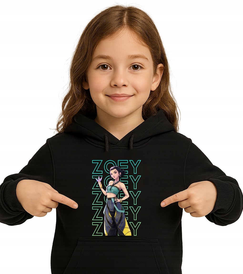 ZOEY HUNTRIX K-POP DEMON HUNTERS BLUZA Z KAPTUREM CIEPŁA 152 CZARNY - JHK | Sklep EMPIK.COM