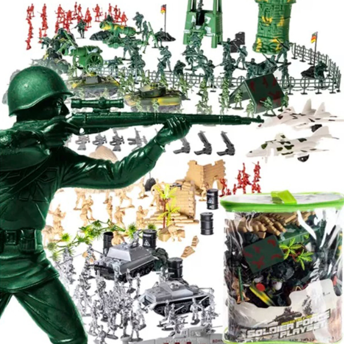 Żołnierzyki Zestaw Baza Wojskowa Figurki Żołnierzy Plastikowe 300 El. - Revento | Sklep EMPIK.COM