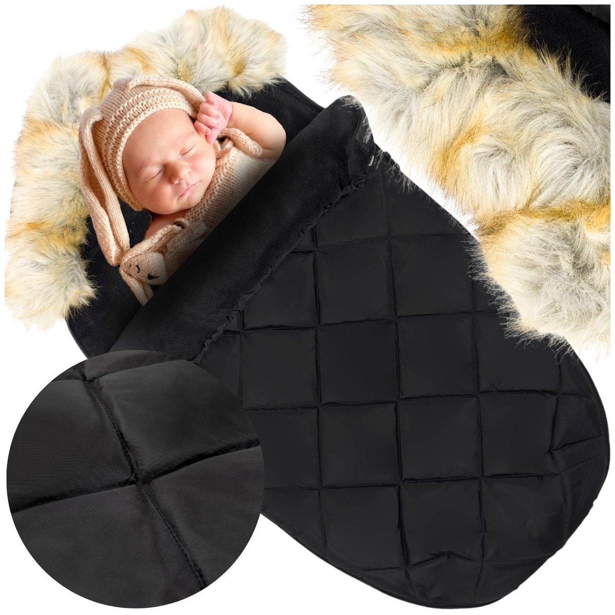 Zolta, Śpiworek Z Futerkiem Do Wózka Pikowany Starky, czarny - Zolta ...