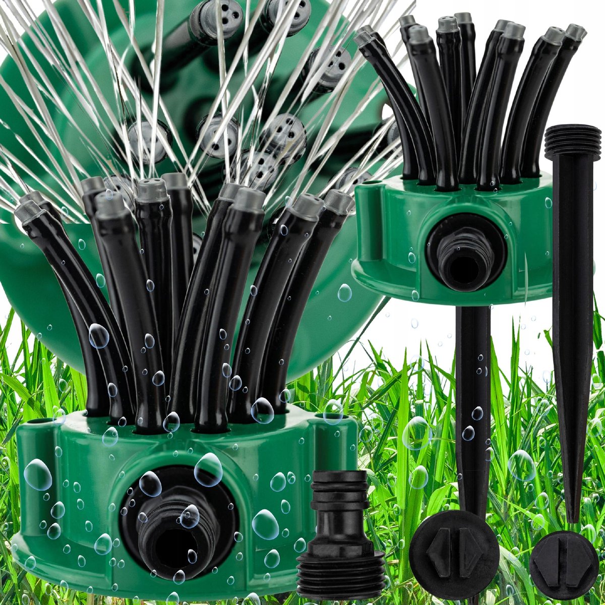 ZRASZACZ OGRODOWY PULSACYJNY OBROTOWY 360° DO TRAWY NAWADNIANIA 12 DYSZ - Eddcom | Sklep EMPIK.COM