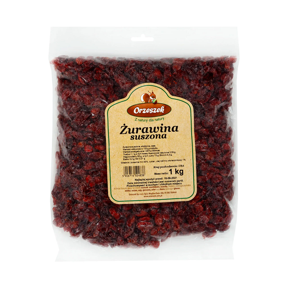 Żurawina wielkoowocowa suszona, cała 1 kg Orzeszek - Orzeszek | Sklep EMPIK.COM