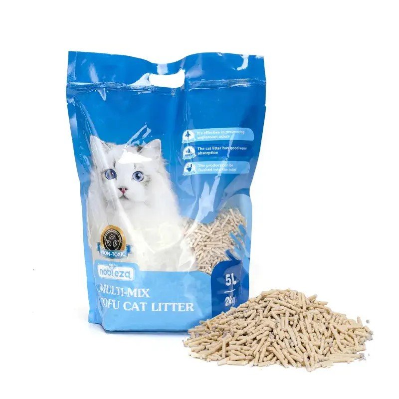 Żwirek dla kota z tofu 5l/2kg zbrylający z 30% dodatkiem bentonitu - NOBLEZA | Sklep EMPIK.COM
