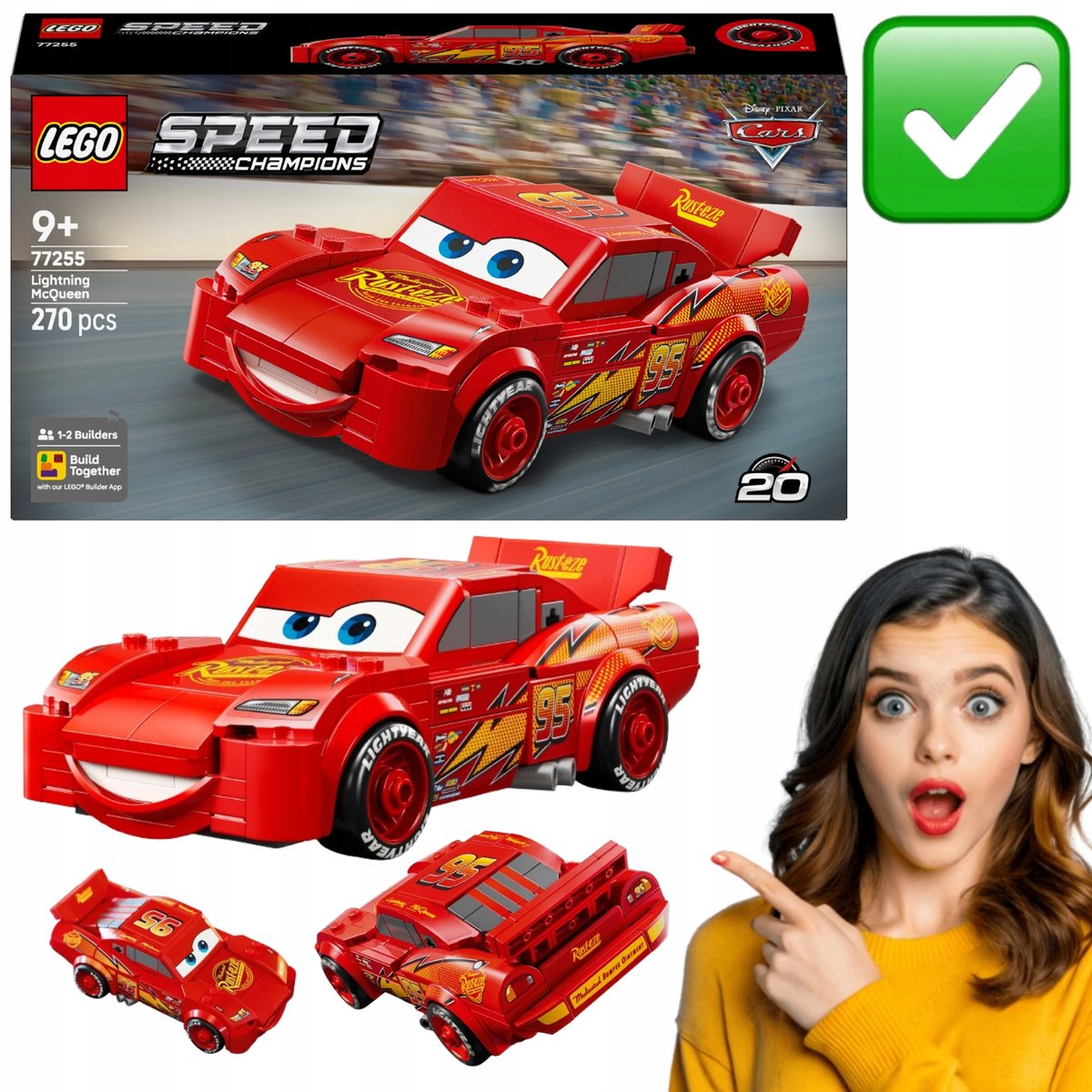 ZYGZAK MCQUEEN LEGO SPEED CHAMPIONS 77255 NOWY ZESTAW PREZENT DLA ...