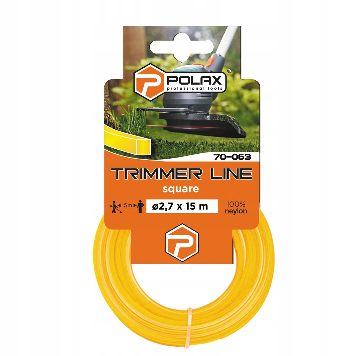 Żyłka tnąca do podkaszarek trimmer Kwadrat 2.7mm x 15m Polax - Polax | Sklep EMPIK.COM