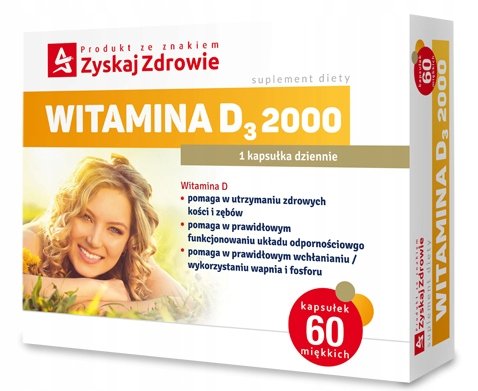 Zyskaj Zdrowie, Witamina D3 2000, 60 Kaps. | Sklep EMPIK.COM