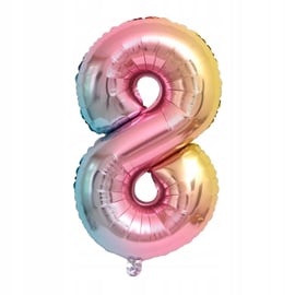 Balon 8 urodziny Cyfra OSIEM Foliowy t czowy 100cm