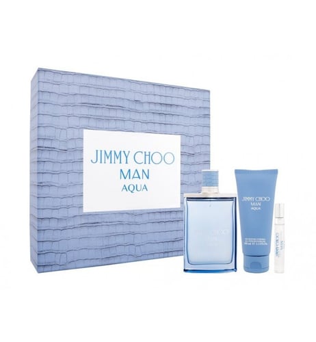 JIMMY CHOO MAN AQUA ZESTAW EDT 100ML + EDT 7,5ML + ŻEL P/P 100ML ...