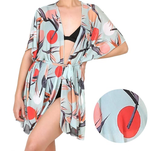 Lekkie przewiewne Kimono plażowe Tunika Pareo One Size Sunset - Hamur Home | Moda Sklep EMPIK.COM