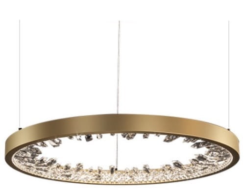 Manhattan 60 B - żyrandol kryształowy LED pierścień ring 60cm złoty ...