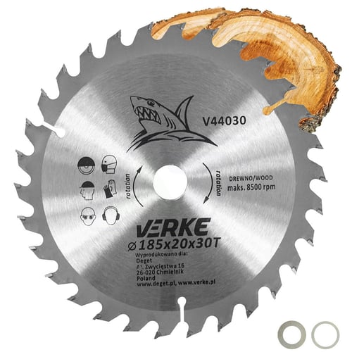 PIŁA TARCZA WIDIOWA DO CIĘCIA DREWNA 185x20 30 ZĘBÓW VERKE V44030 + REDUKCJE - Verke | Sklep ...