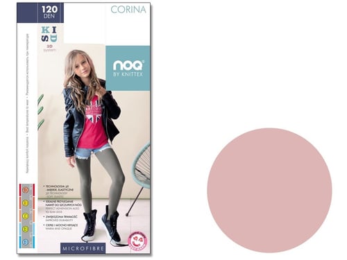 Rajstopy dla dziecka z mikrofibry 120 den 140-146 Powder pink - KNITTEX ...