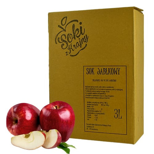 SOKI Z KRAJNY SOK JABŁKOWY 100% 3L NFC Z JABŁEK POLSKIE JABŁKA SŁODKI TŁOCZONY NATURALNY - Inny ...